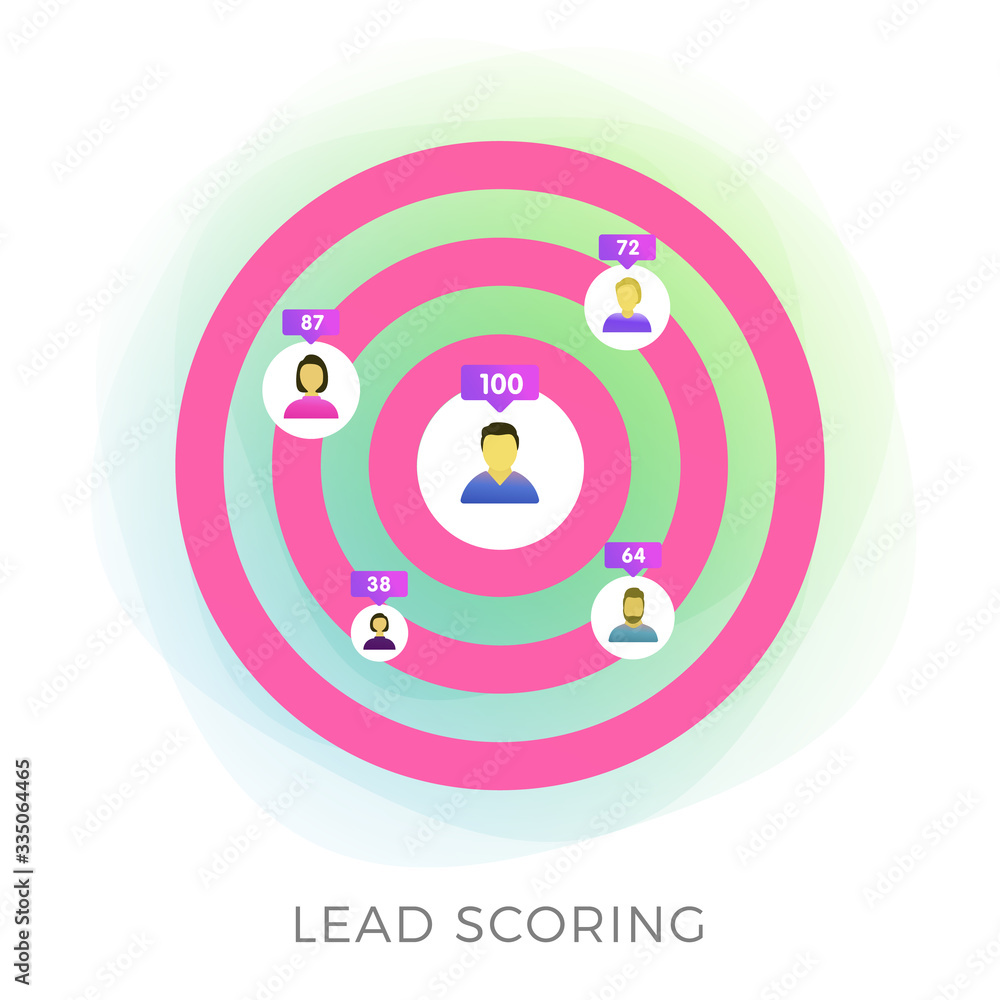 Lead Scoring flat vector icon. Ideal customer profile business concept ...
