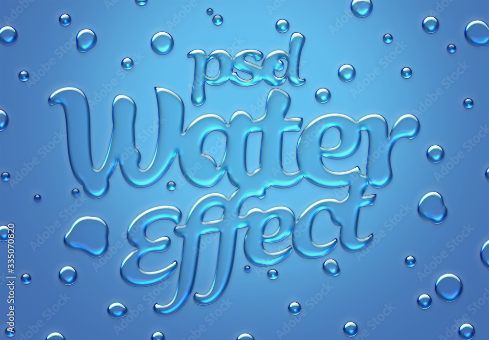 Realistic Water Text Effect Mockup Stock Template | Adobe Stock