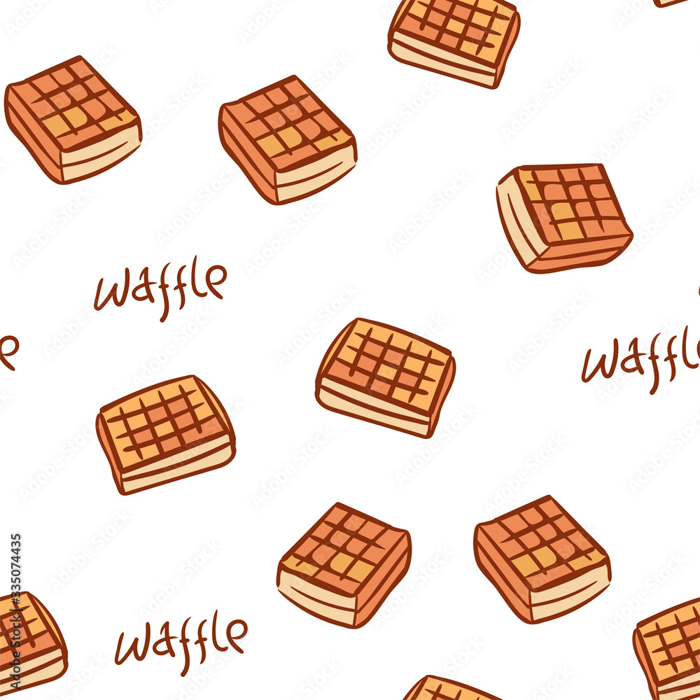 cute cartoon seamless pattern with waffle. friendship concept ...