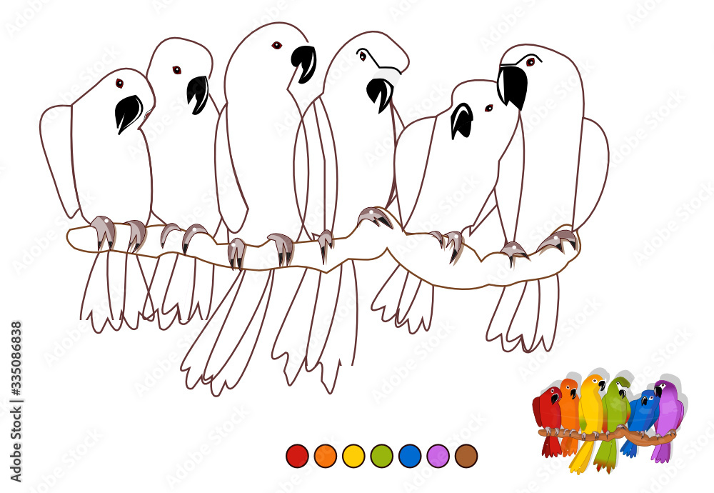 Oiseaux à colorier Stock Vector | Adobe Stock