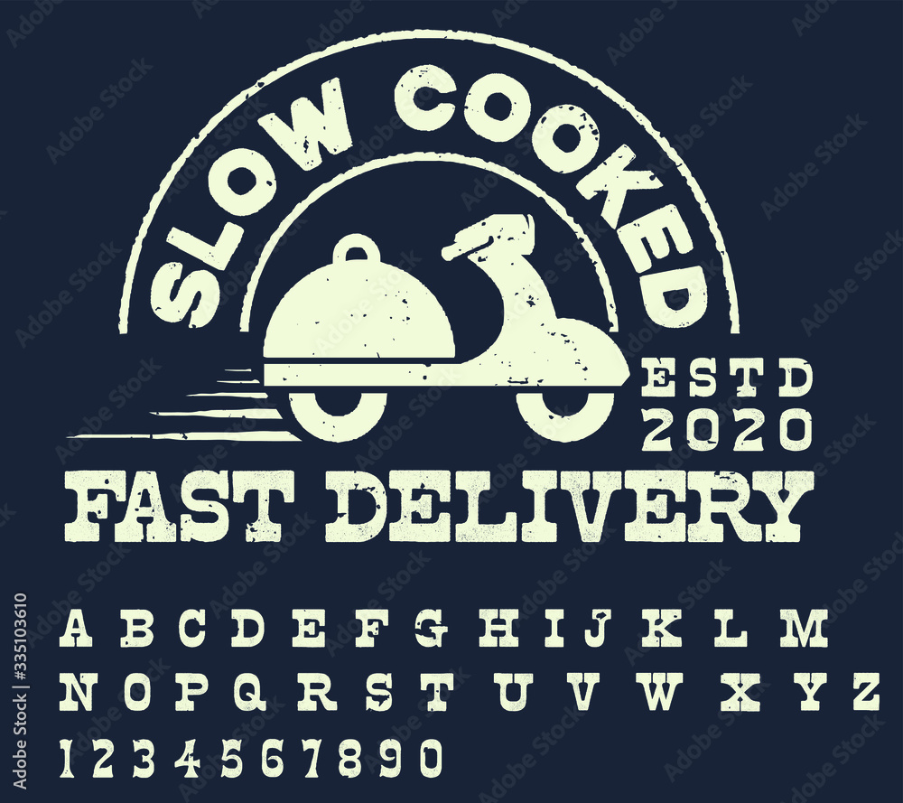 Hand drawn vintage retro font. Outdoor advertising of American ...