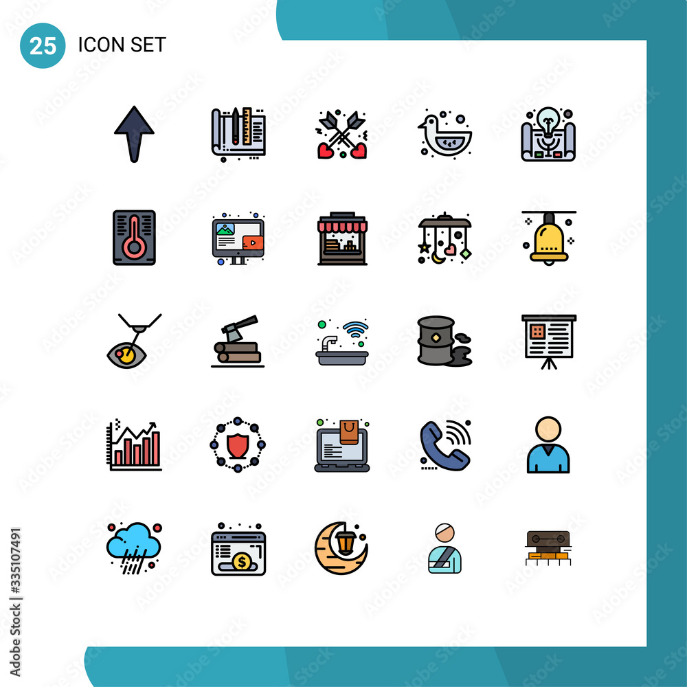 Set of 25 Modern UI Icons Symbols Signs for project management ...