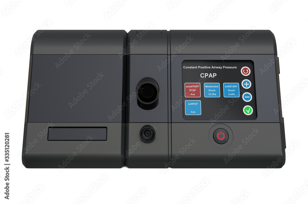 Continuous Positive Airway Pressure, CPAP. 3D rendering Stock ...