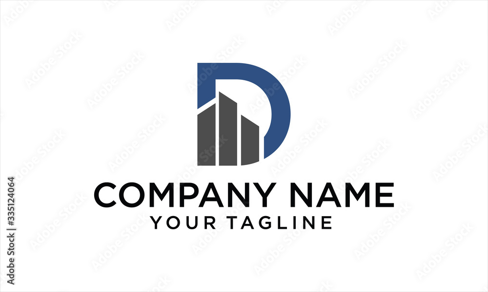 COMBINATION LOGO FROM D AND BUILDING LOGO DESIGN CONCEPT Stock Vector ...