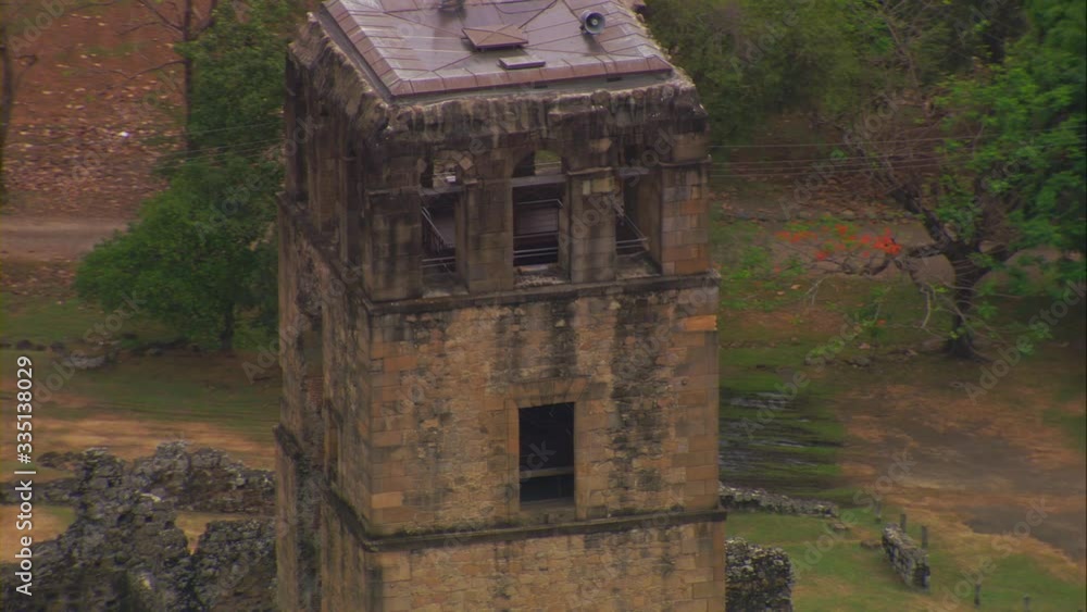 PANAMA CITY, PANAMA, APRIL 13, 2015: Aerial view of the ruins of the ...