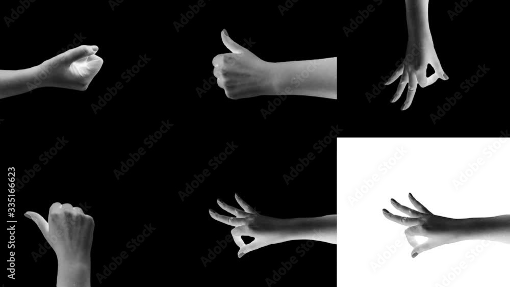 Cheery 3d rendering of young girl hands showing fist, high-five, ok ...