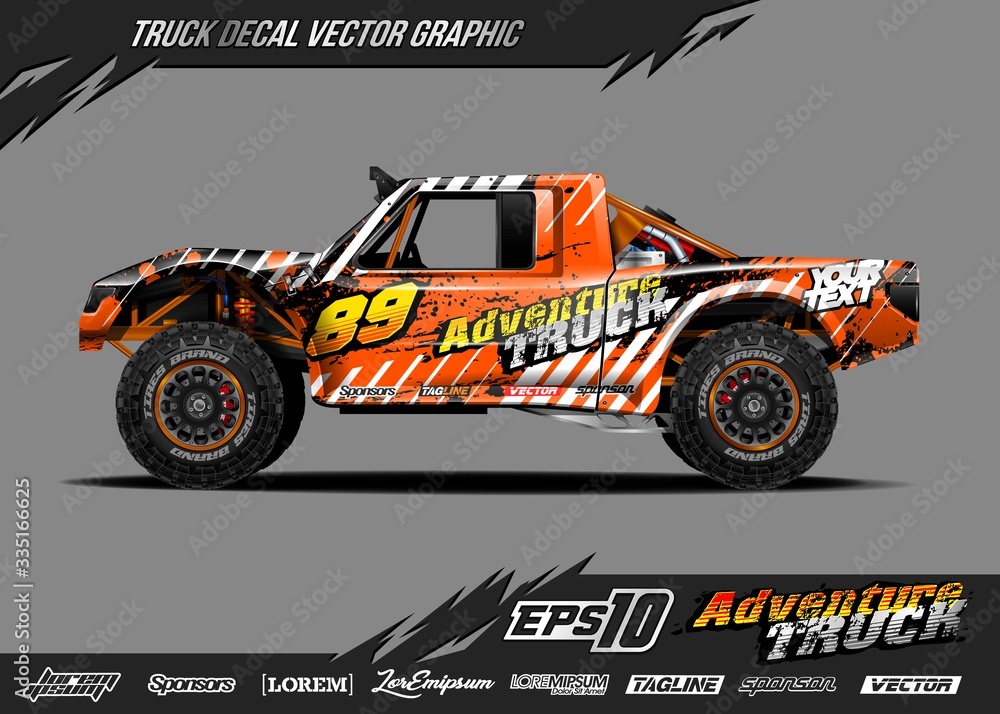 Speed off road truck wrap graphic design vector. Abstract sporty and ...