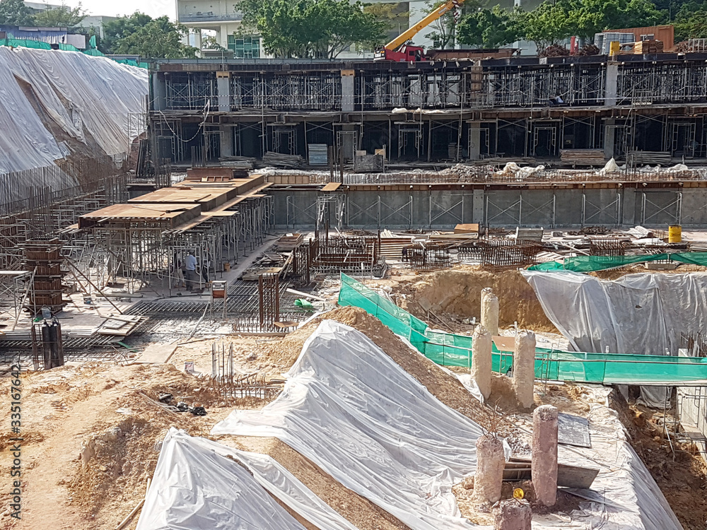 Building substructure and super-structure under construction using the ...