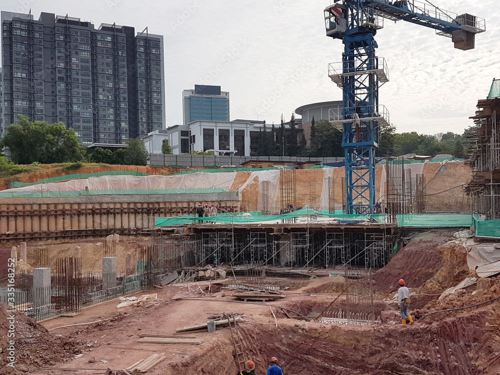 Building substructure and super-structure under construction using the ...