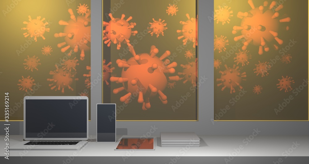 Workspace at home with a minimalist modern setup. Work from home to ...