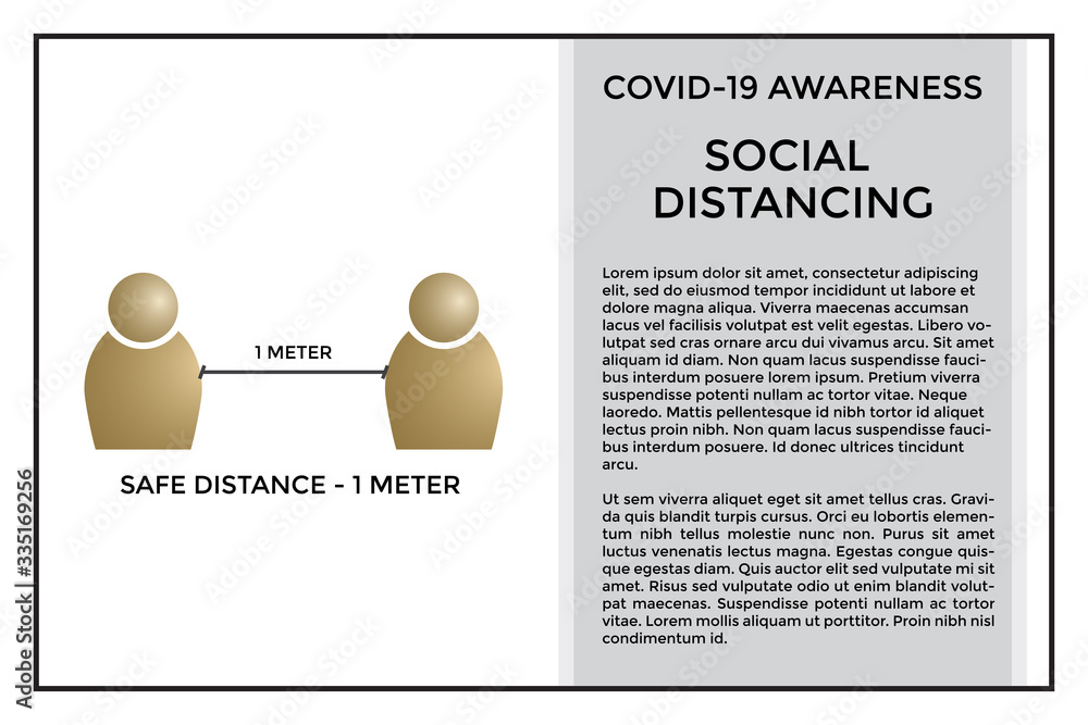 Social distancing concept. Minimum distance of 1 meter to prevent from ...