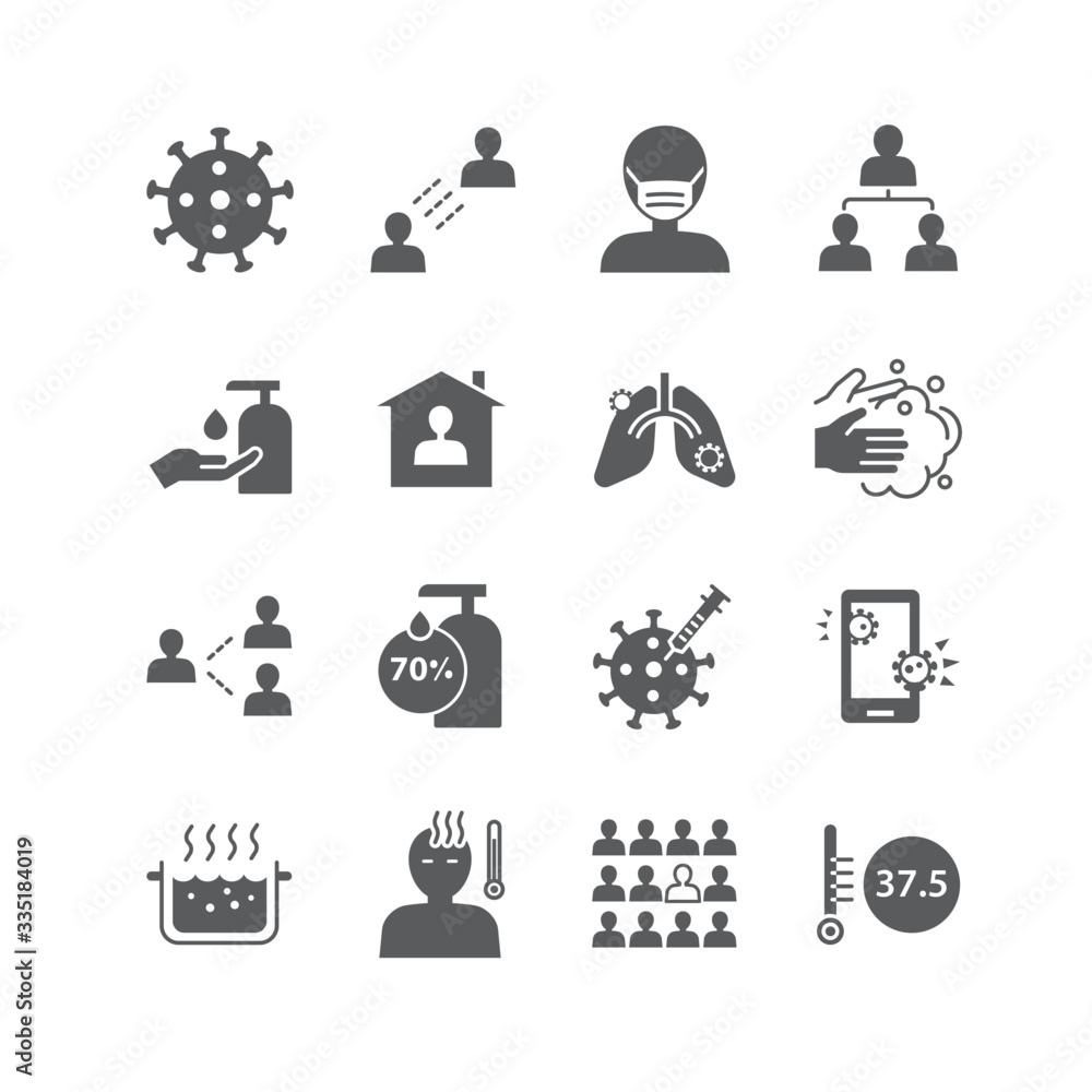 icons set coronavirus covid-19 design. Stock Vector | Adobe Stock