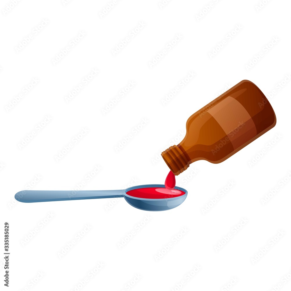 Dosage cough syrup icon. Cartoon of dosage cough syrup vector icon for ...