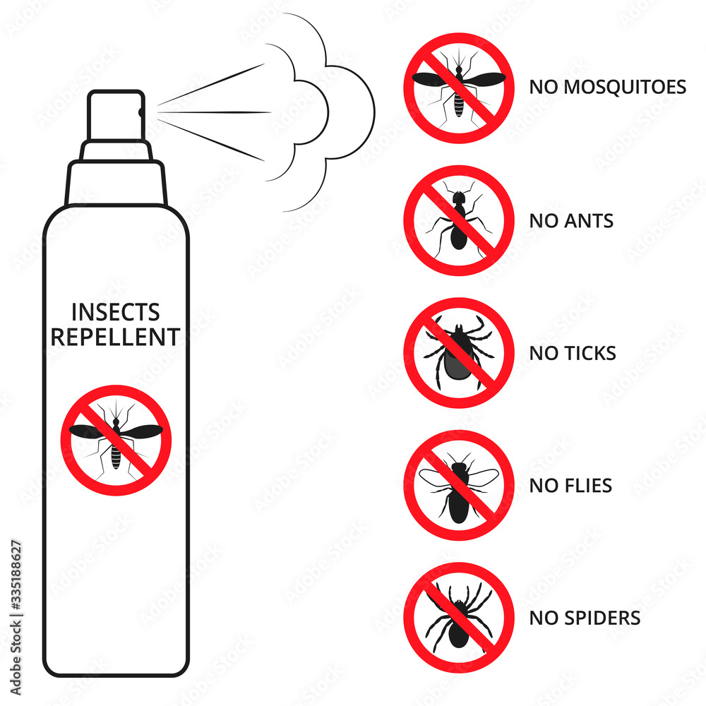 Mosquito repellent vector illustration isolated on white. Insect ...