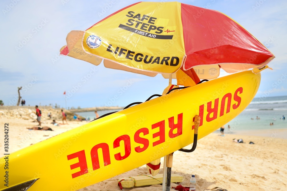 Surf rescue lifeguard at the beach in Indonesia Bali Stock Photo ...