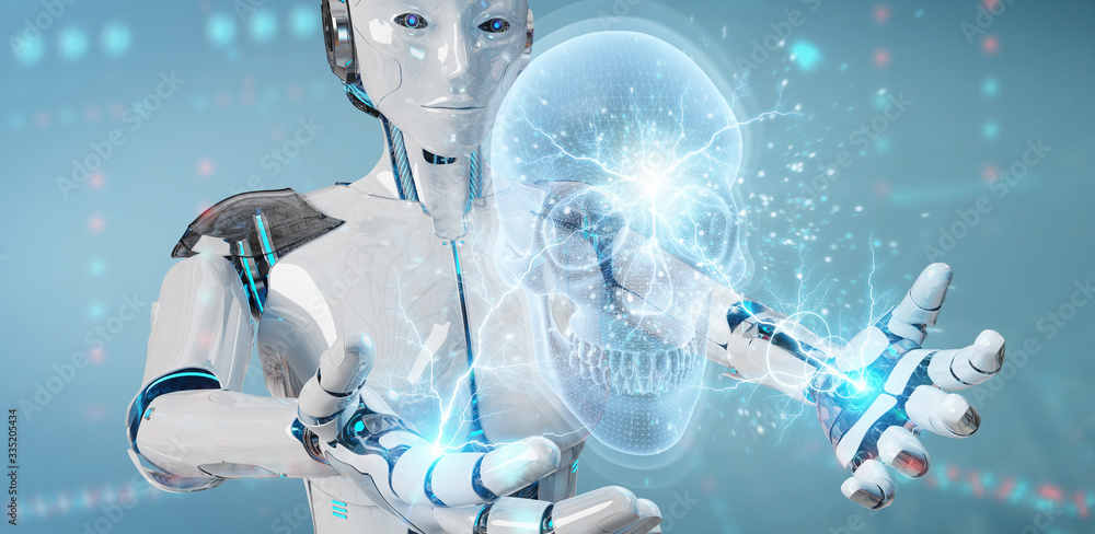 Robot using digital x-ray skull holographic scan projection 3D ...