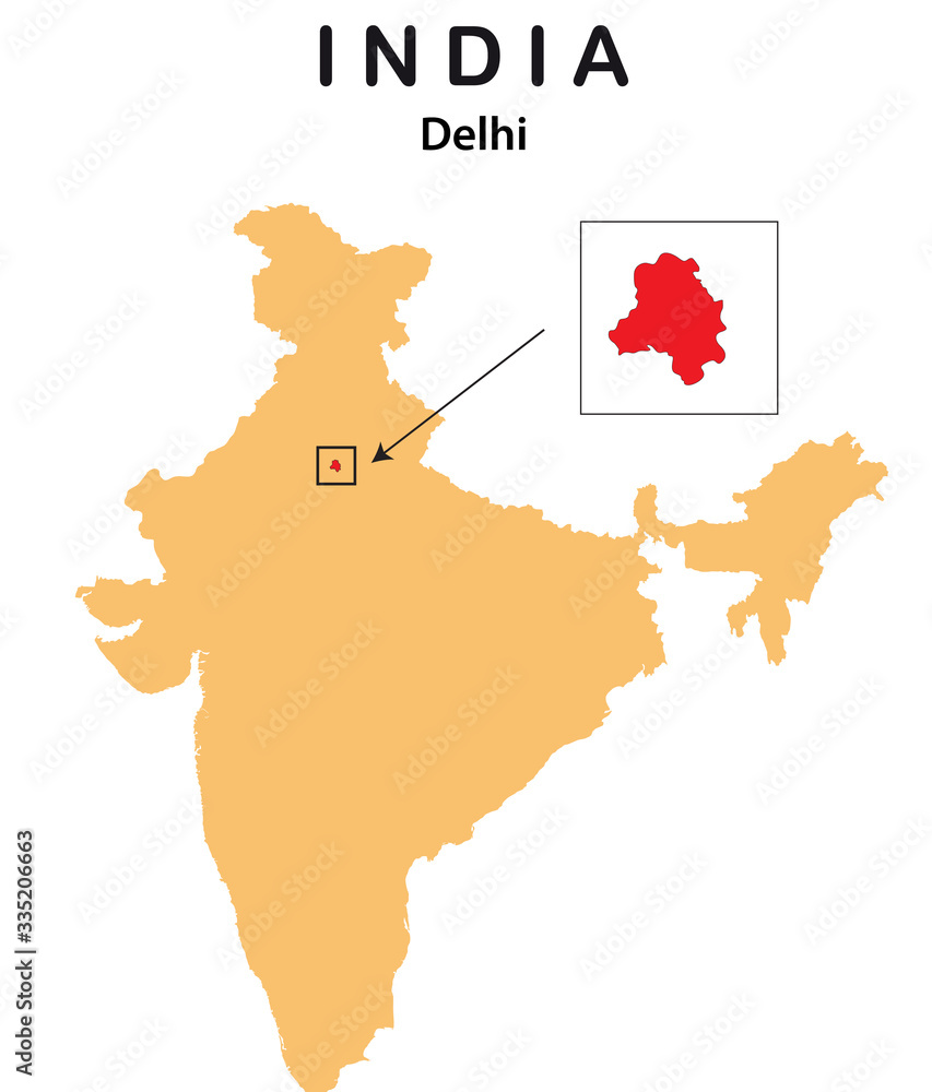 Delhi map. vector illustration of Delhi map Stock Illustration | Adobe ...
