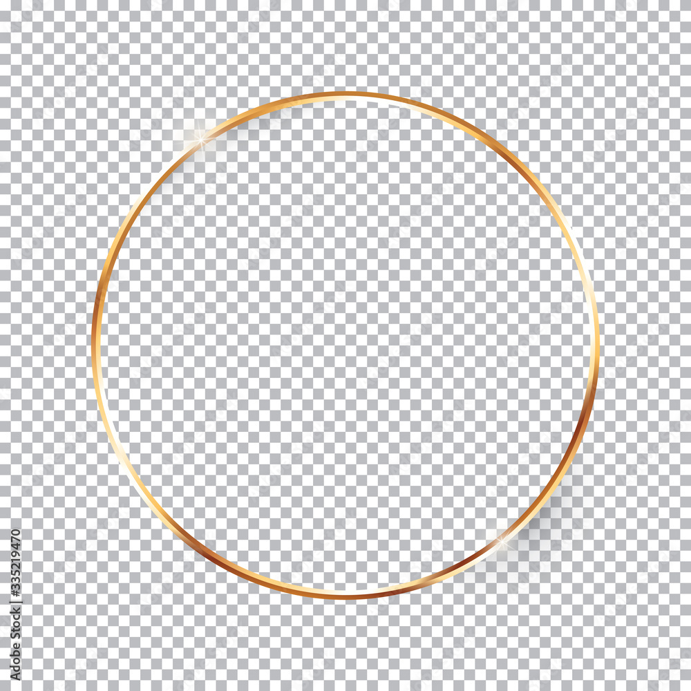 gold round frame on transparent background Stock Vector | Adobe Stock