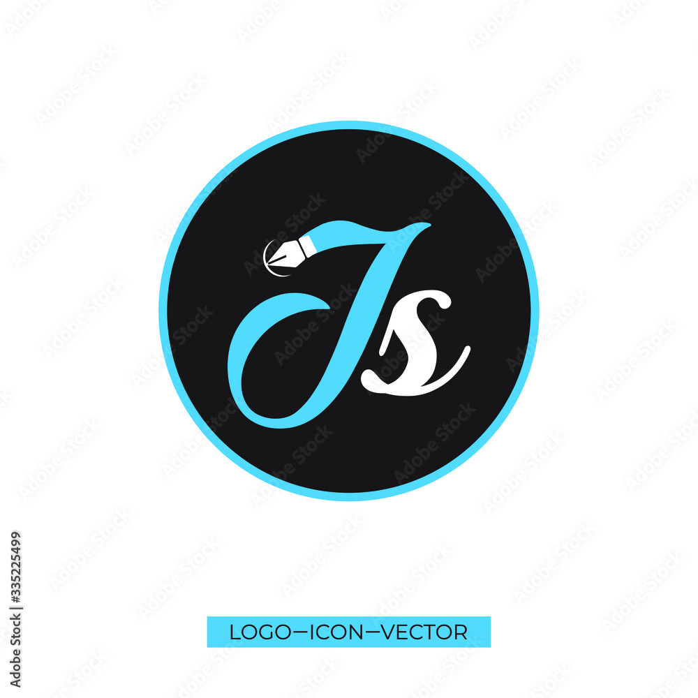 JS initial monogram logo template. js icon, Lettering. Vector isolated ...