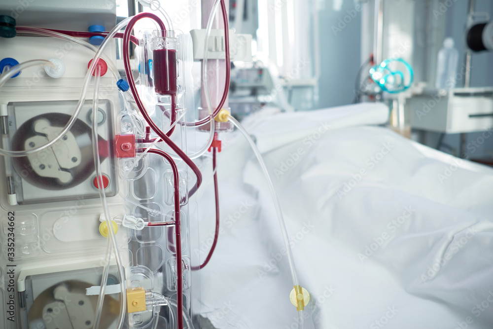 Patient with coronavirus infection in critical stance.Intensive care ...