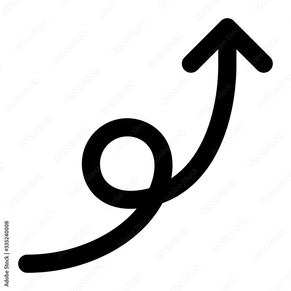 up arrow curve outline icon vector Stock Vector | Adobe Stock