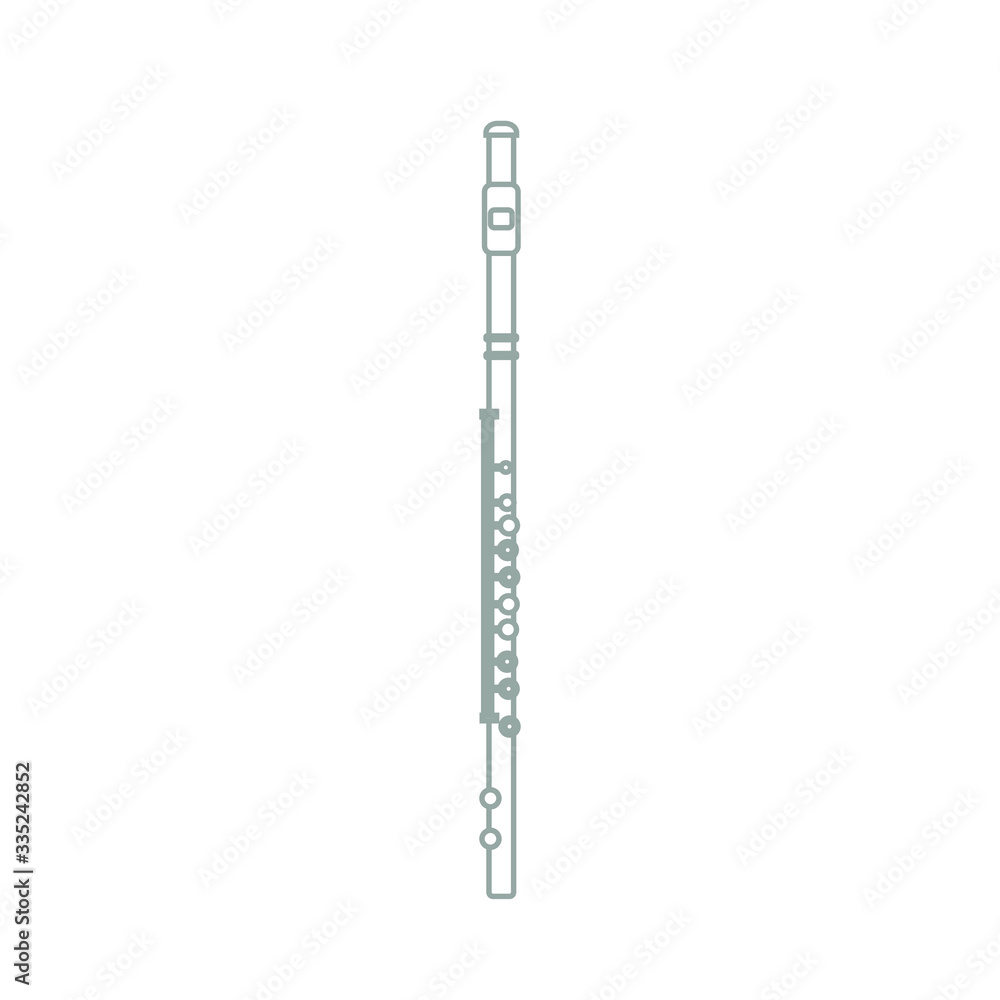 transverse flute musical instruments on white background Stock Vector ...