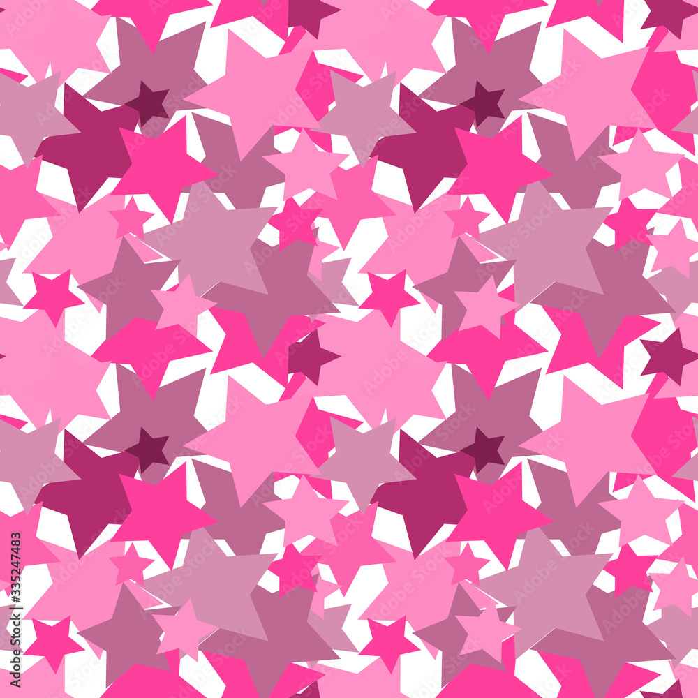 Vector illustration, seamless texture, pattern, square - pink stars ...