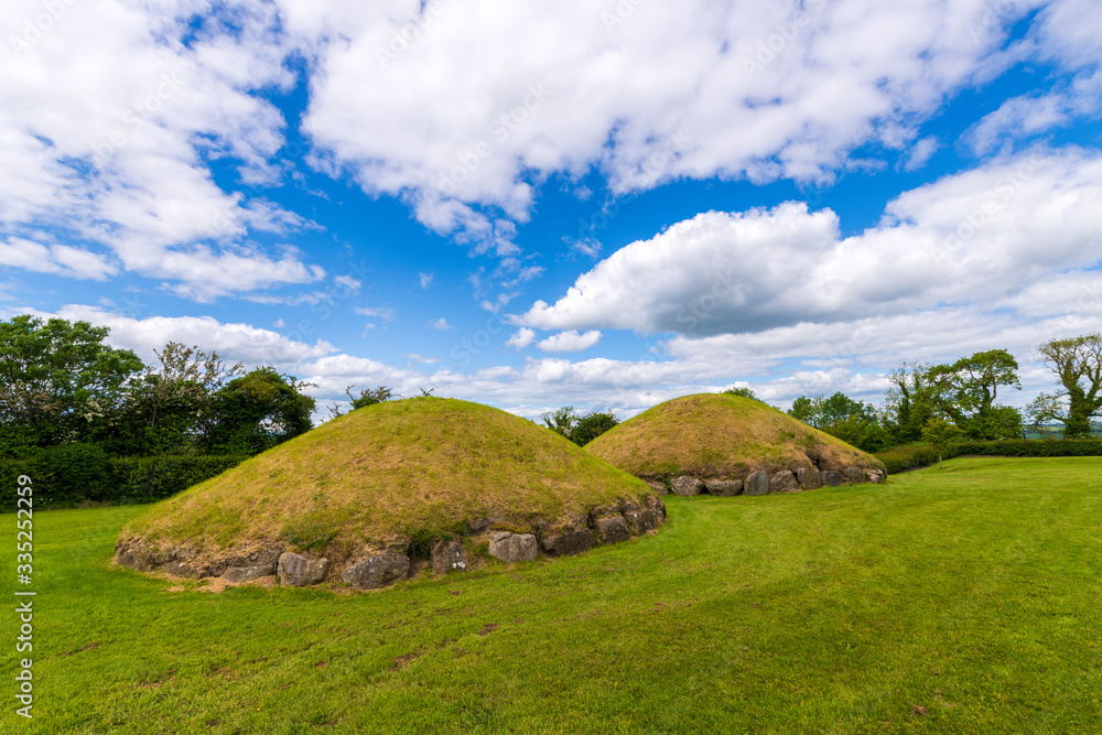 Knowth Neolithic Passage Mound Tombs in Boyne Valley, Ireland Stock ...