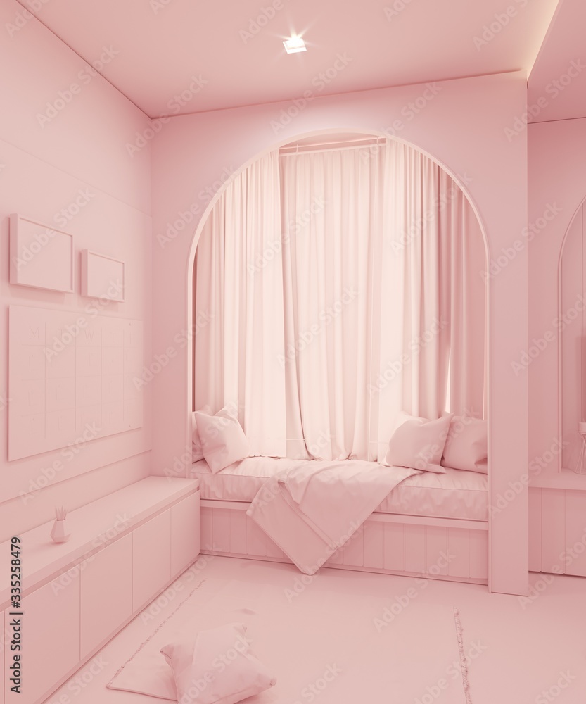 The interior of the living room and study room Living room decoration ...