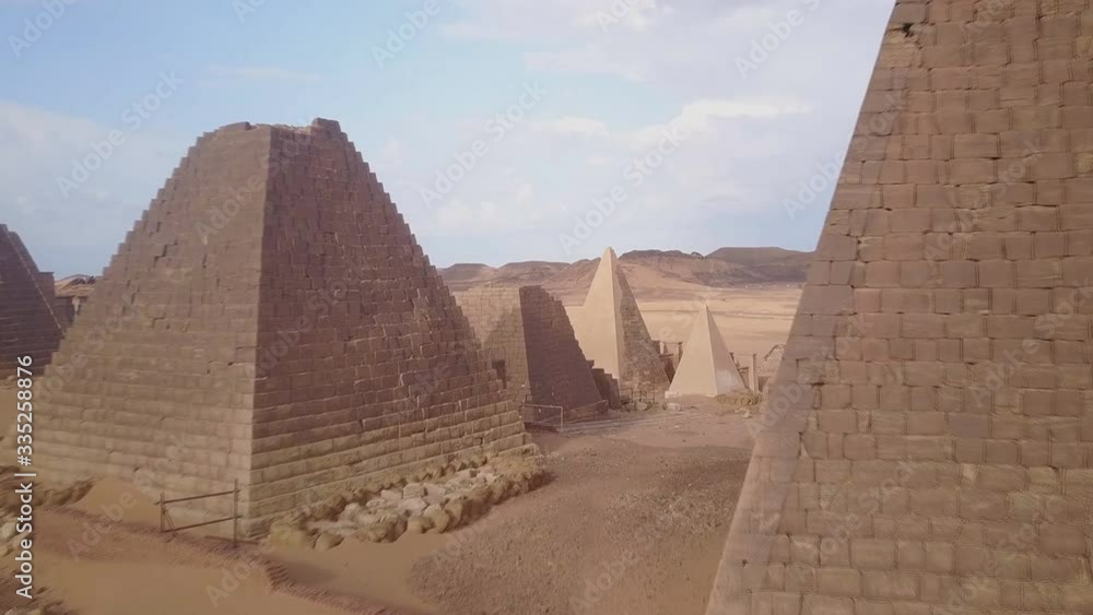 Nubian pyramids of Meroe in Sudan. Meroe - an ancient city in the ...