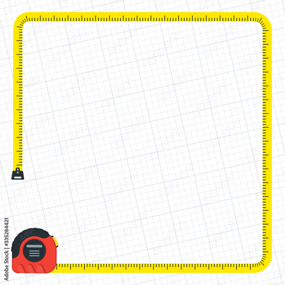 Measuring tape frame. Template for a poster. Stock Vector | Adobe Stock