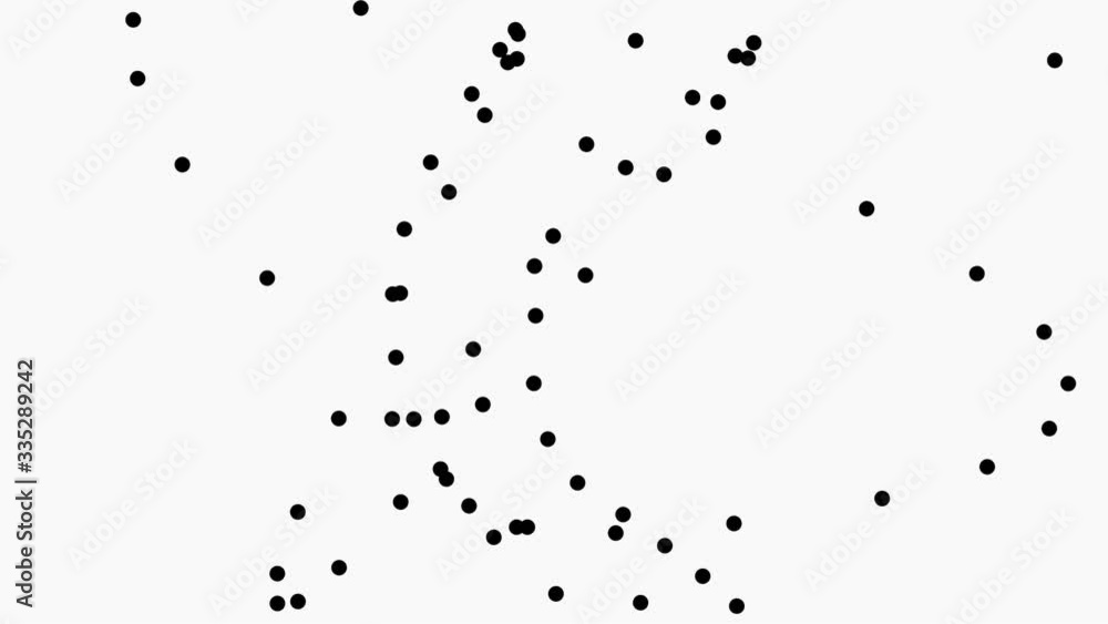 Messed lines animation. Digital motion design. Sphere objects in weird movement. Animated black ...