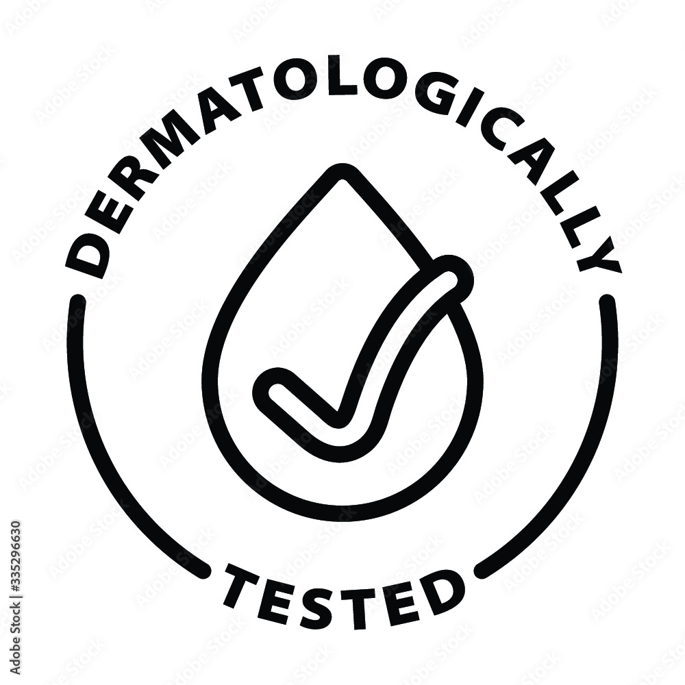 dermatologically tested black outline icon Stock Vector | Adobe Stock