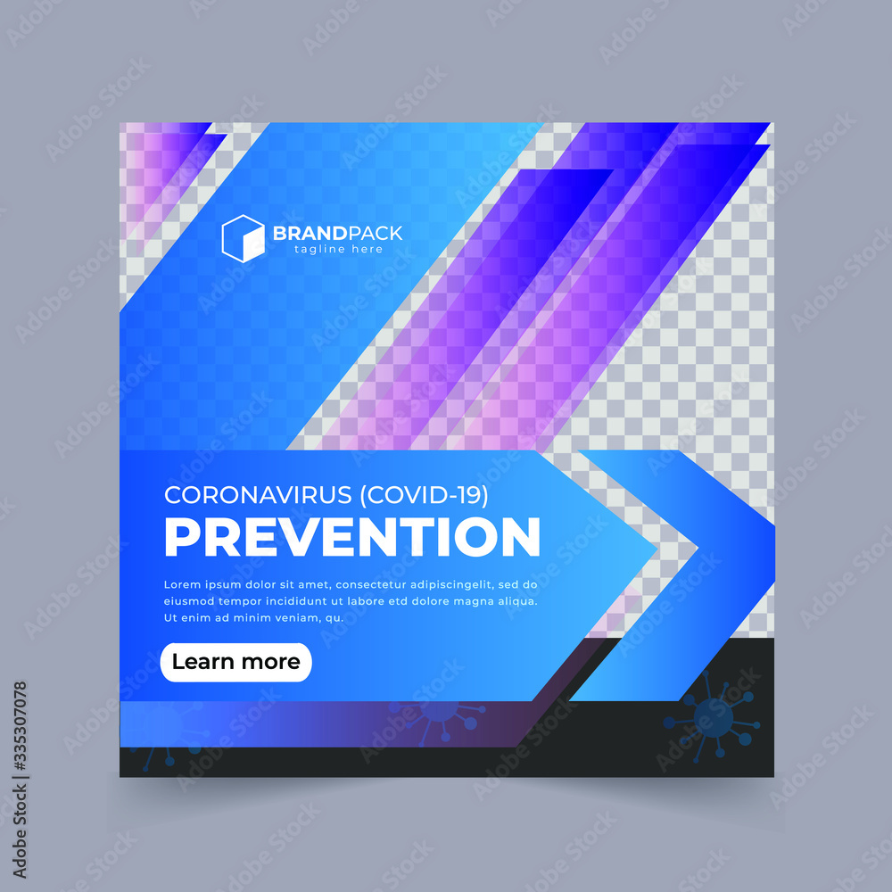 ocial Media banner for post for prevention people from virus worldwide ...