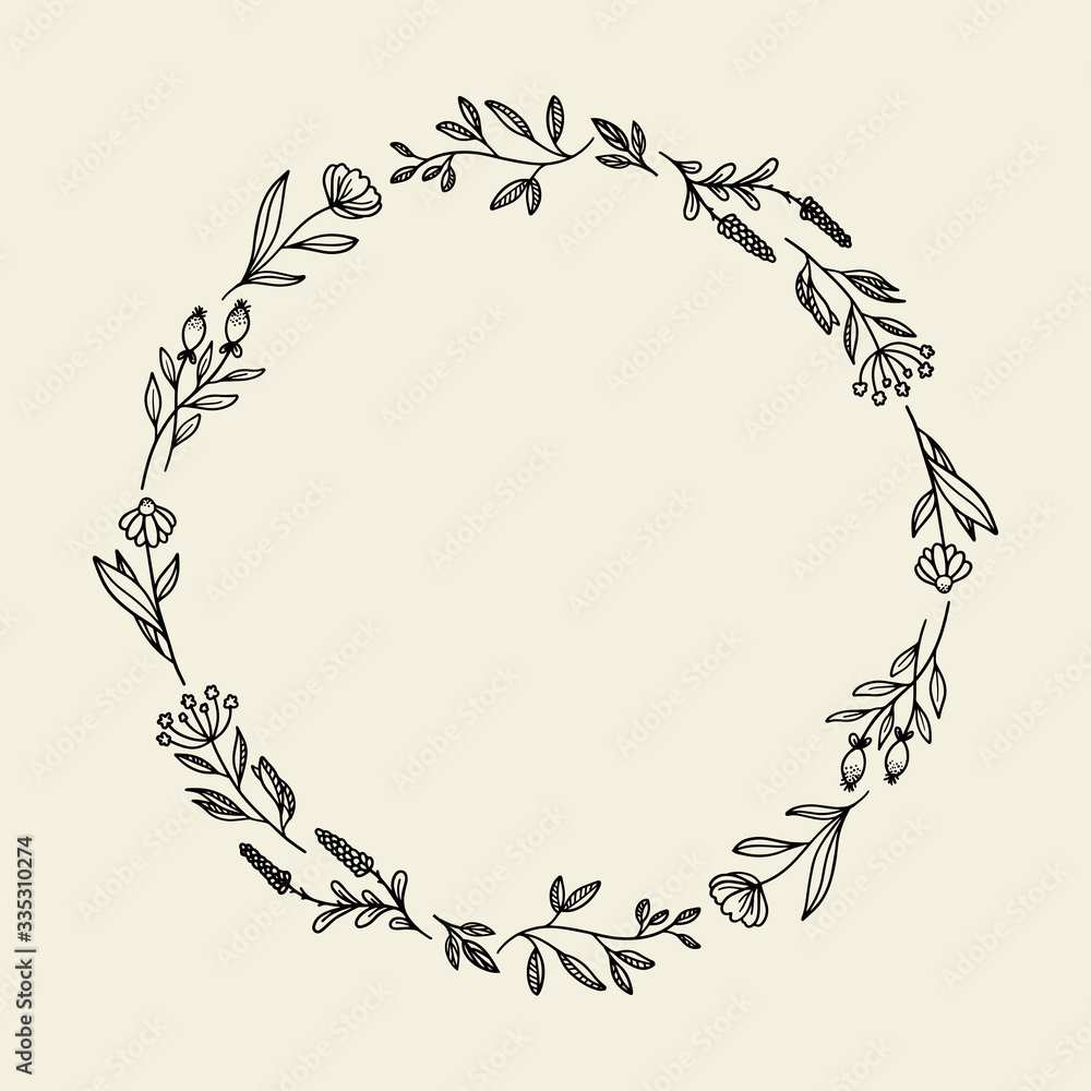 Rustic frame vector made of beautiful branches Stock Vector | Adobe Stock