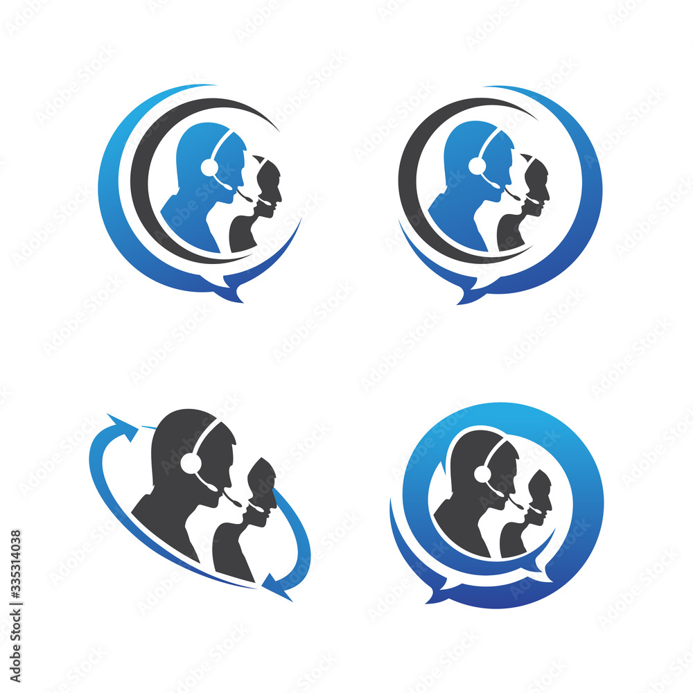 call center | customer service support | hotline icon logo Stock Vector ...