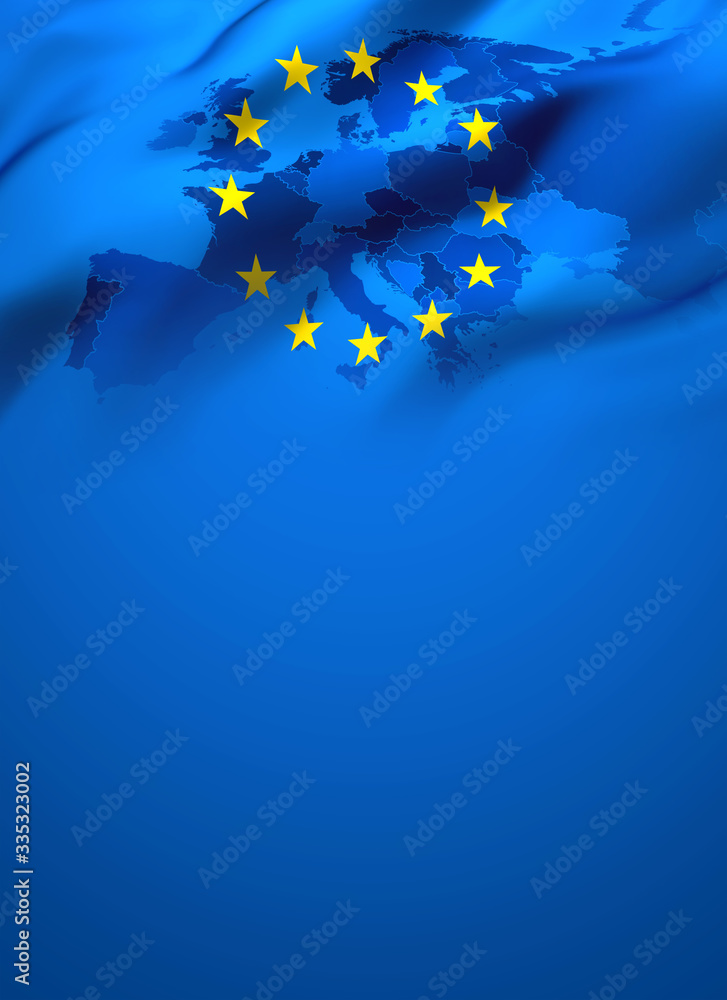 Waving flag of Europe European Union - Full page cover design Stock ...