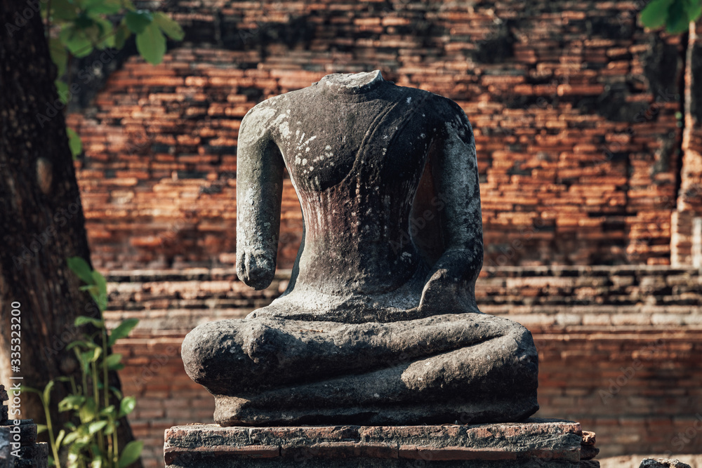 Headless Buddha statue in a monastery in Ayutthaya Stock Photo | Adobe ...