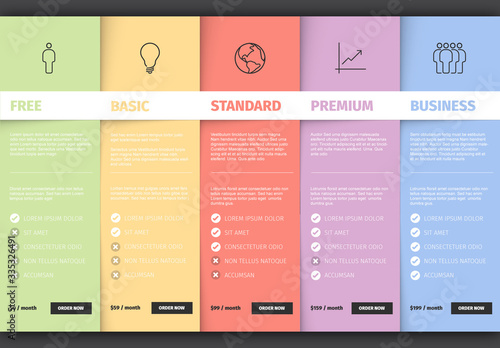 Product Version Features Diagram Layout Stock Template | Adobe Stock