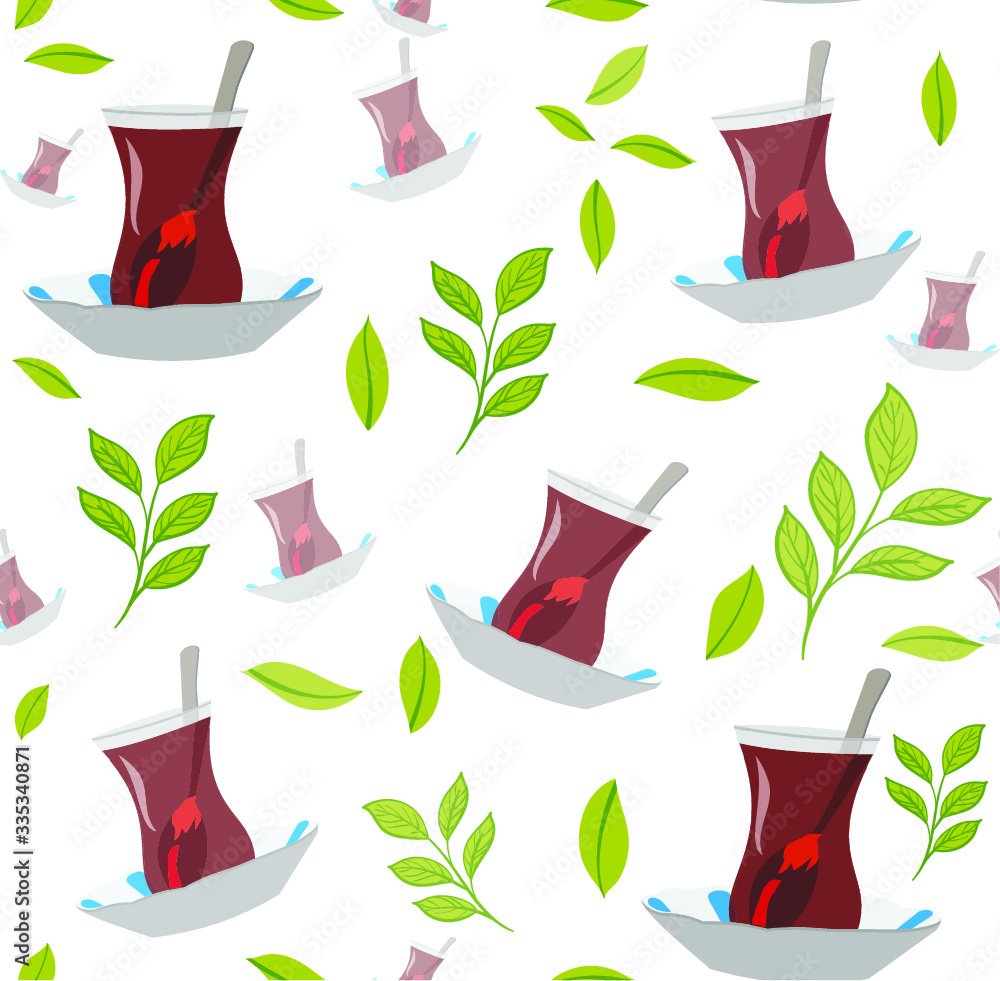Turkish tea cup vector drawing. Istanbul. A traditional Turkish tea to ...