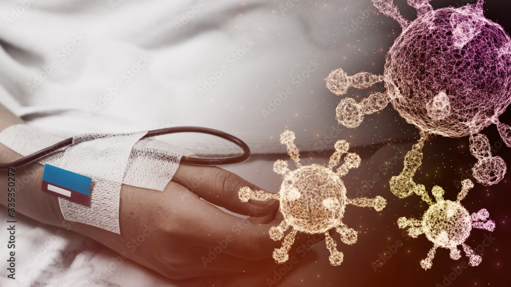 Coma patient on hopital bed take care by doctor nurse due to serious ...