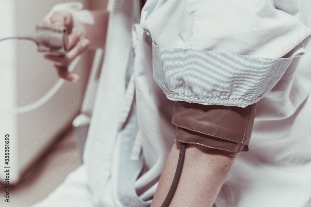 Coma patient on hopital bed take care by doctor nurse due to serious ...