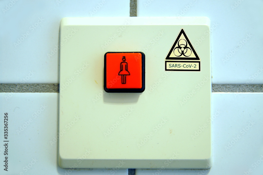 Coronavirus emergency call symbol in nursing homes, hospital or medical ...