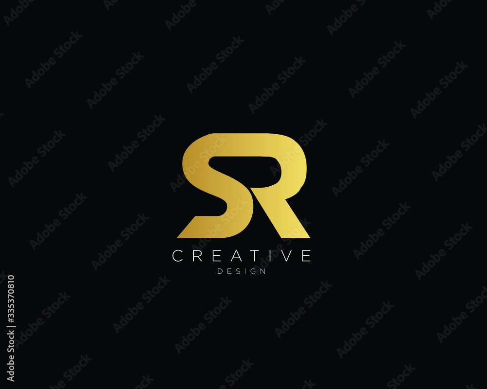 Letter SR Logo Design, Creative Minimal SR Monogram In Gold Color Stock ...