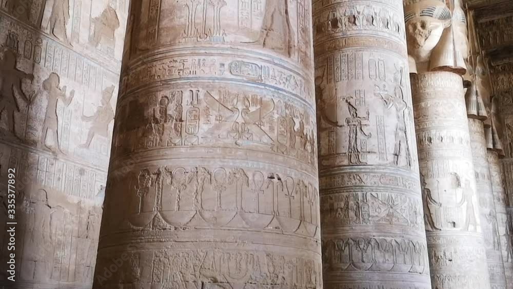 The ruins of the beautiful Temple of Dendera or the Temple of Hathor ...
