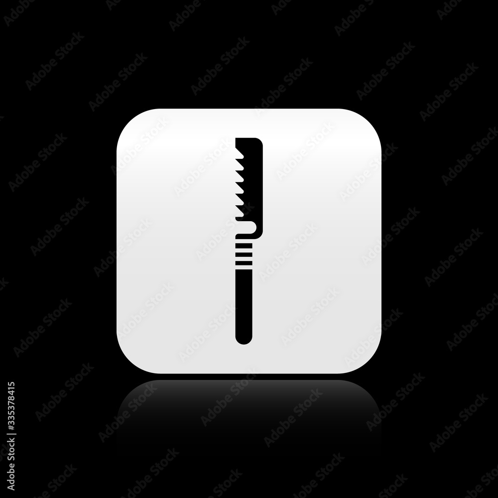 Black Medical saw icon isolated on black background. Surgical saw ...