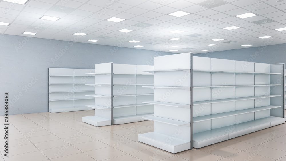 Supermarket Shelves Front View