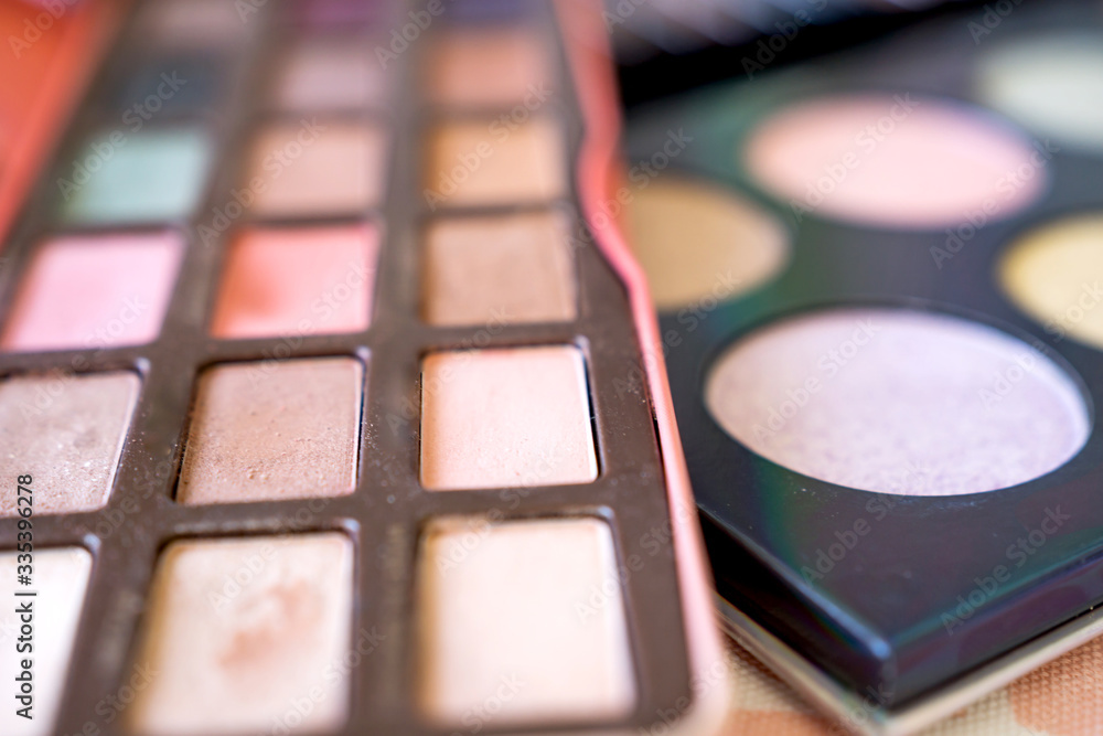 Beautiful palette of fine shiny shadows, beautiful modern colors ...