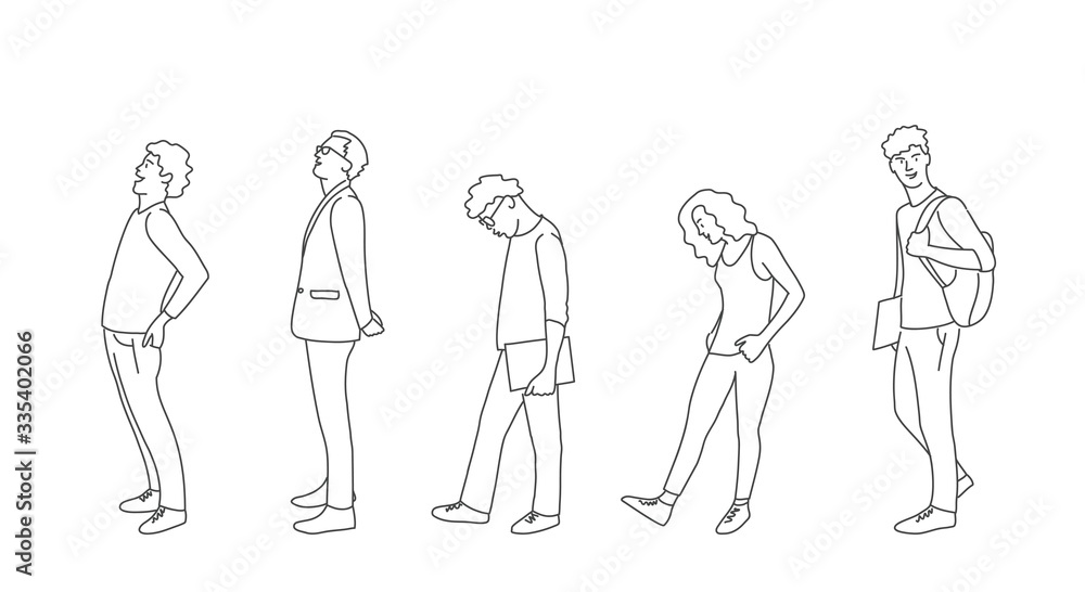 People Side View Drawing