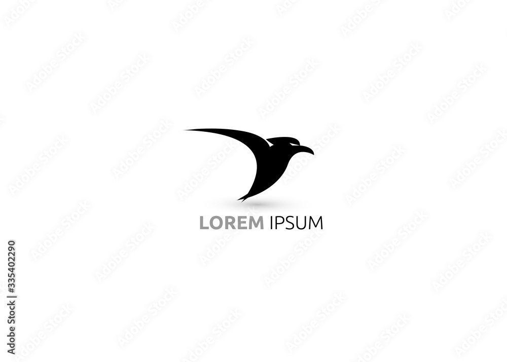 Black bird logo, black bird Stock Vector | Adobe Stock